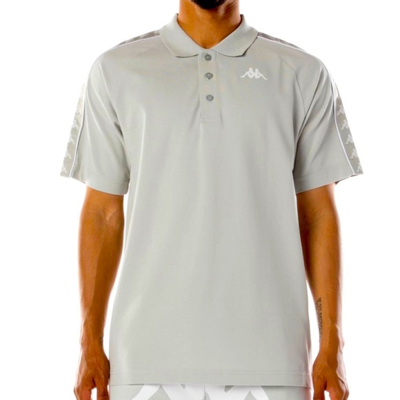 Kappa | Shirts | Kappa Logo Shoulder 222 Banda Calsinz Offwhite Grey ...